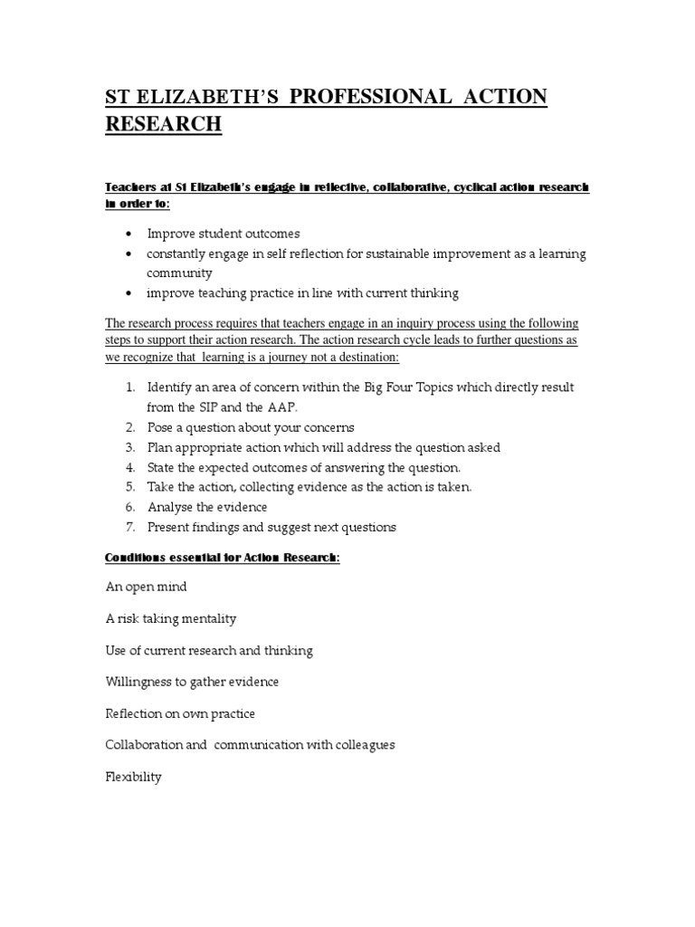 Professional Action Research | PDF