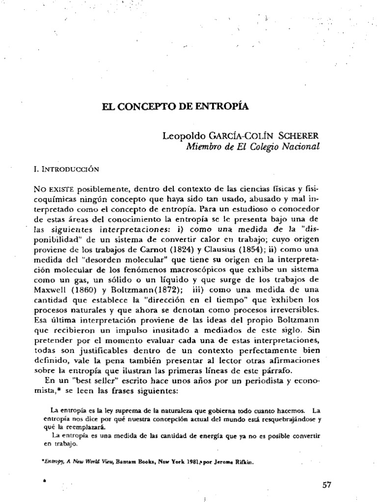 06 - Articulos - El Concepto de Entropia - Por Leopoldo Garcia-Colin ...