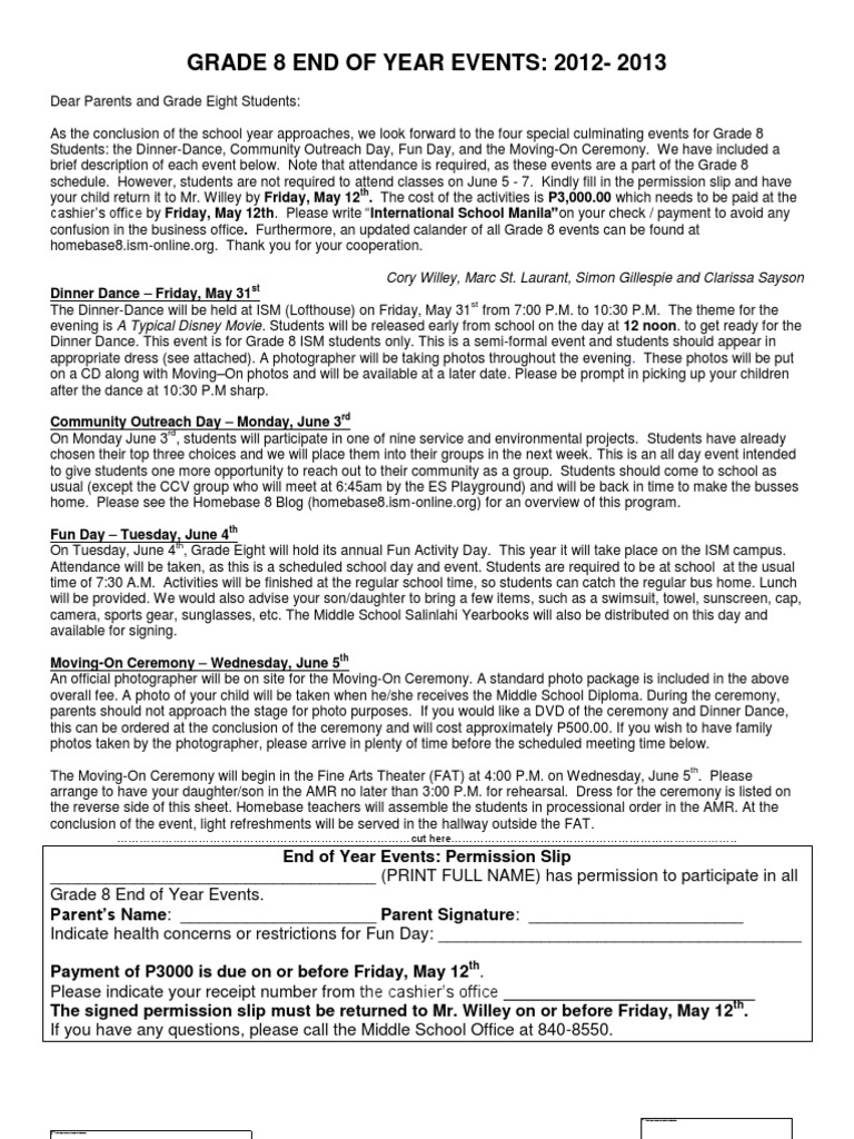 Parent Letter For Moving On 2013 | PDF | Clothing | Softlines (Retail)