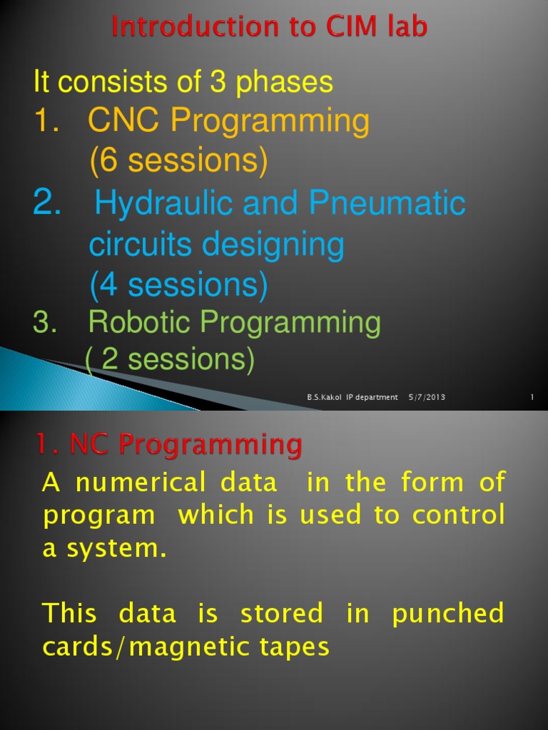 Introduction To CIM Lab-97-2000 | PDF | Numerical Control | Mechanical ...