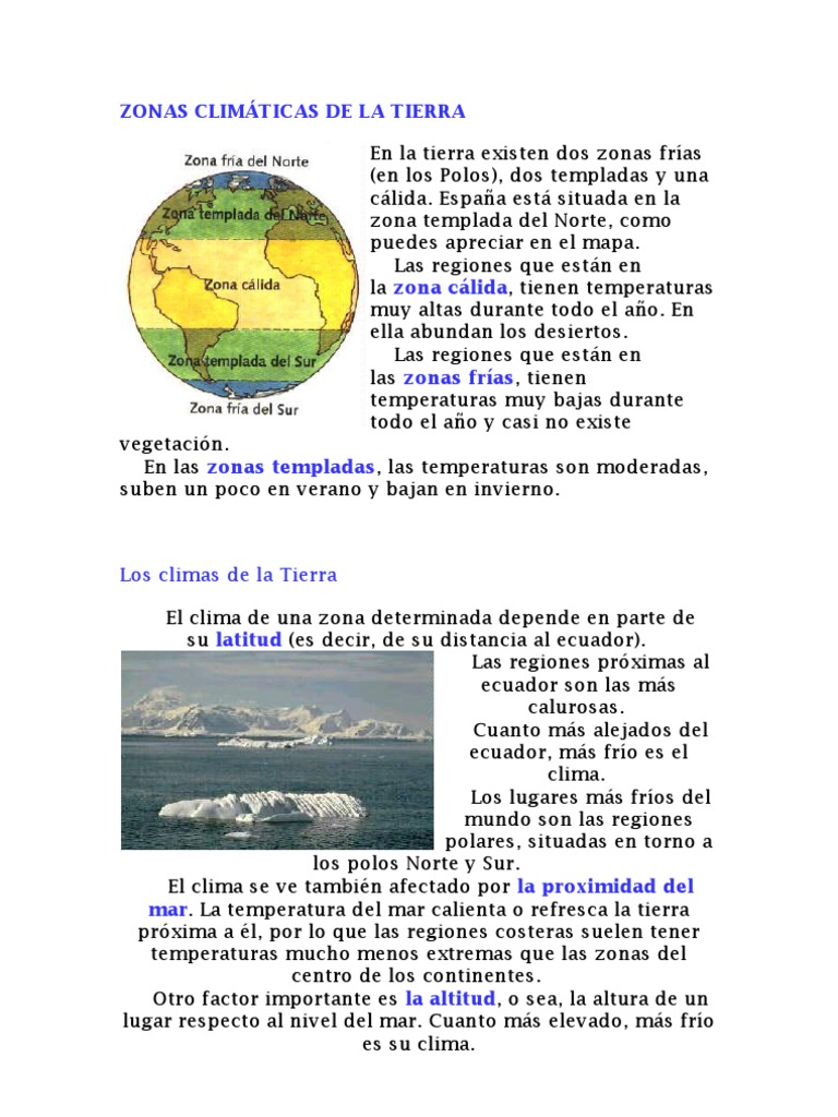 Zonas Climáticas de La Tierra | PDF