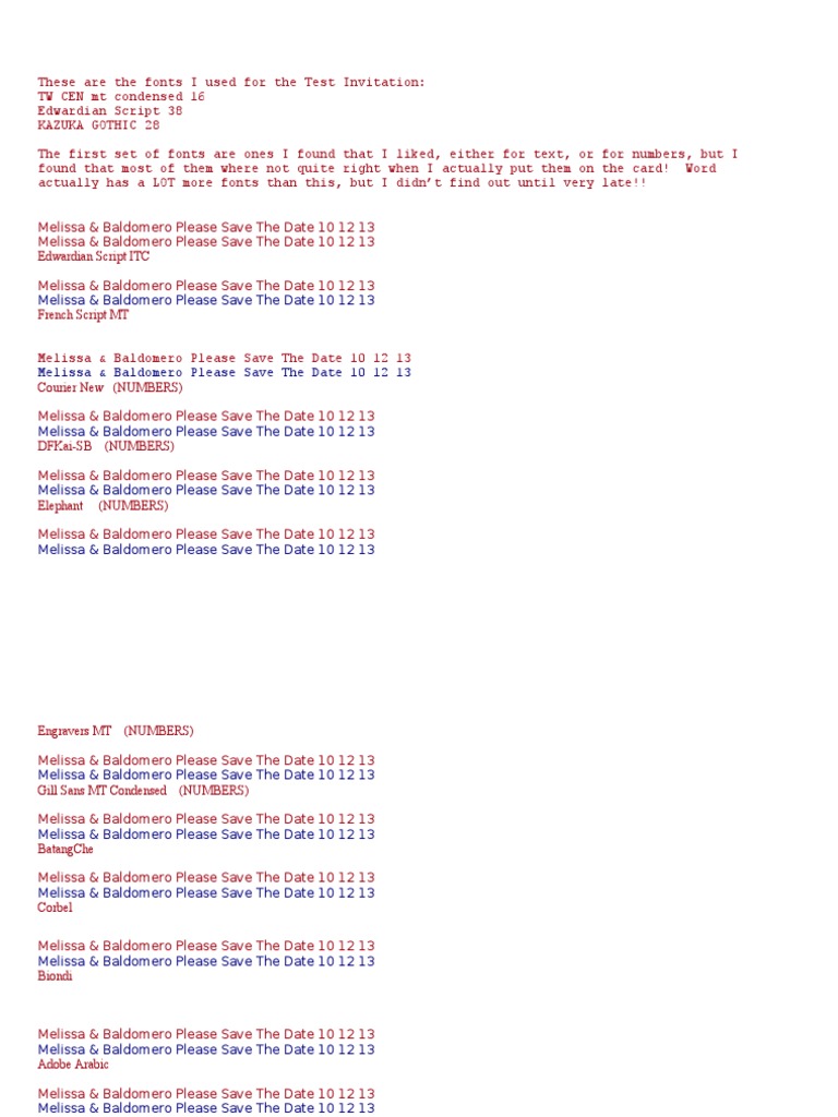 Fonts Test | PDF | Arial | Typefaces