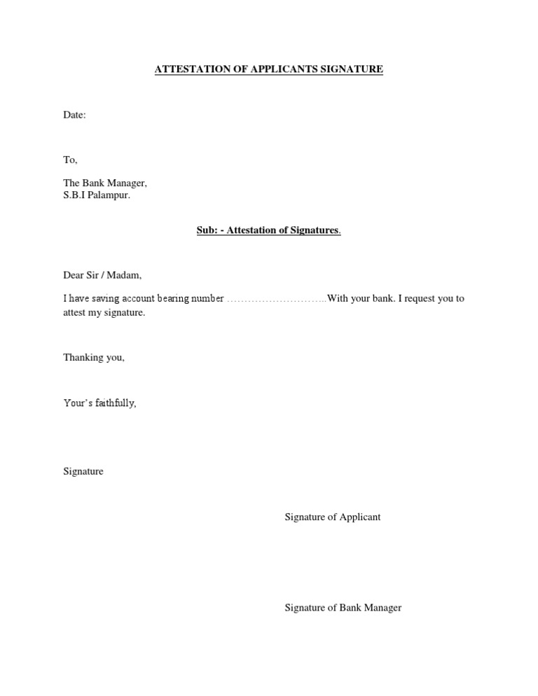 Signature Attestation Request Letter | PDF