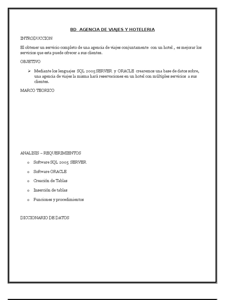 BD Agencia de Viajes y Hoteleria | PDF | SQL | Recuperación de información