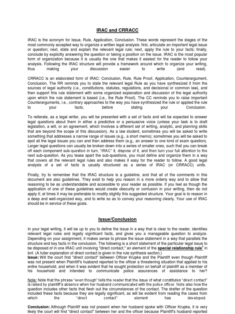 Irac and Crracc | PDF | Precedent | Case Law