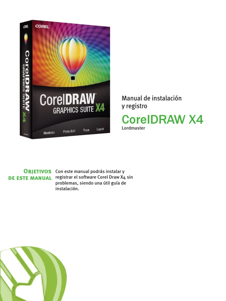 Manual Instalacion y Registro Corel Draw X4 | PDF | Archivo de ...