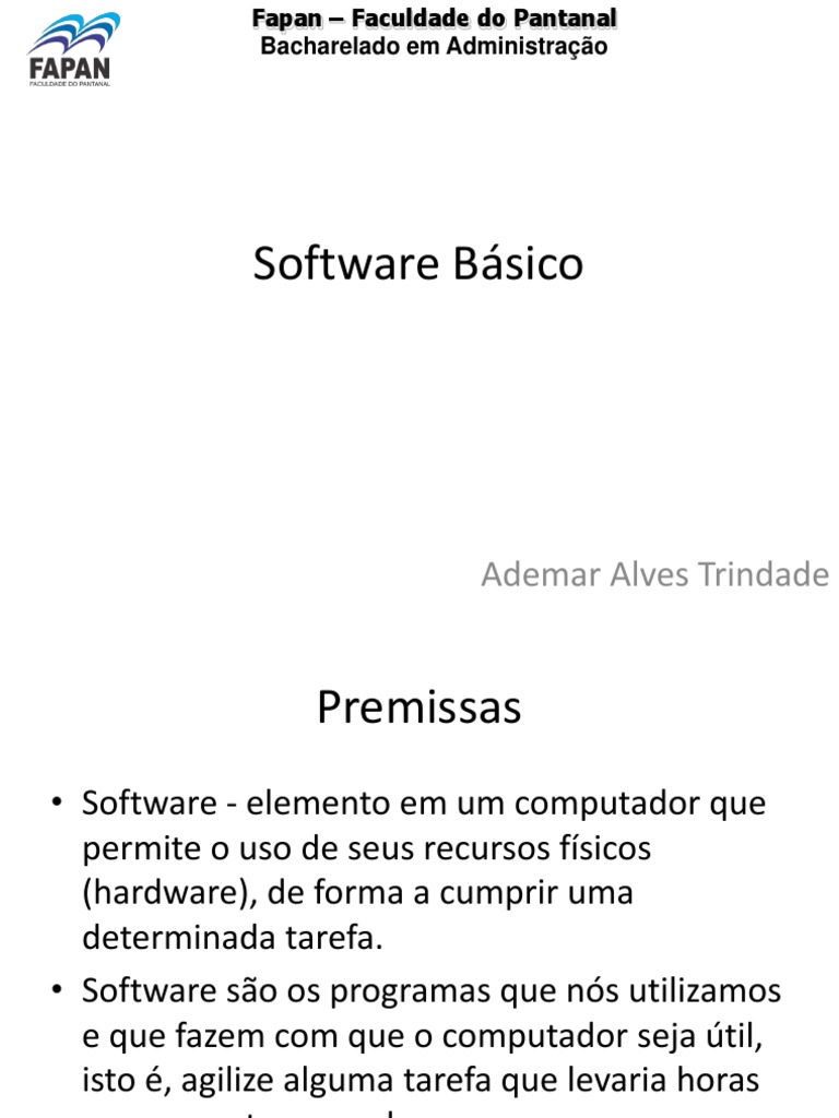 Conceito Software Básico | PDF | Programas | Sistema operacional