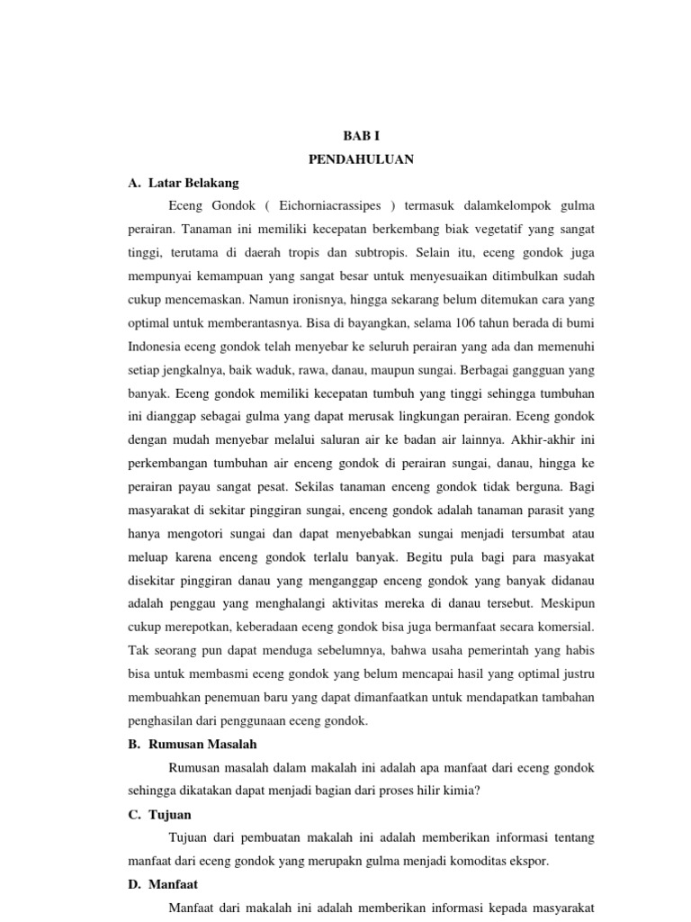 Makalah Eceng Gondok | PDF