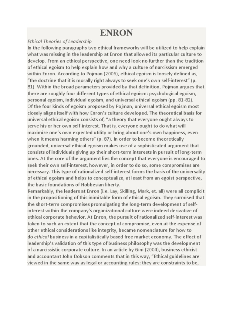 ENRON Narcissistic Leaders | PDF | Stereotypes | Leadership