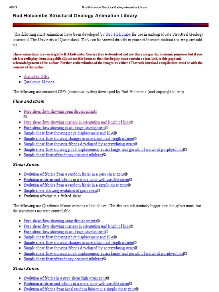 Rod Holcombe Structural Geology Animation Library | PDF | Structural ...