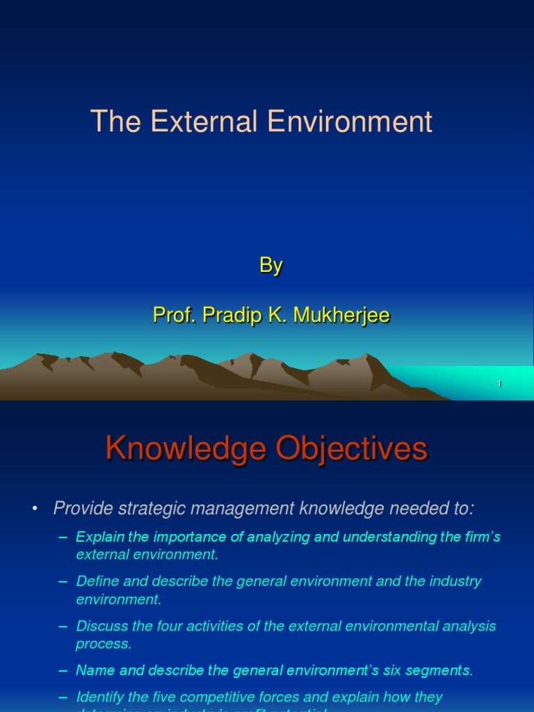 The External Environment: by Prof. Pradip K. Mukherjee | PDF ...