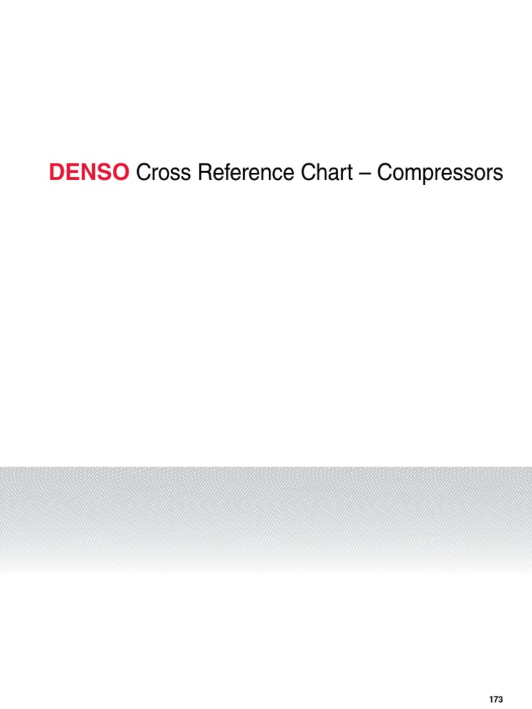 Cross Reference Chart - Compressors: Denso | PDF | Volkswagen Group ...