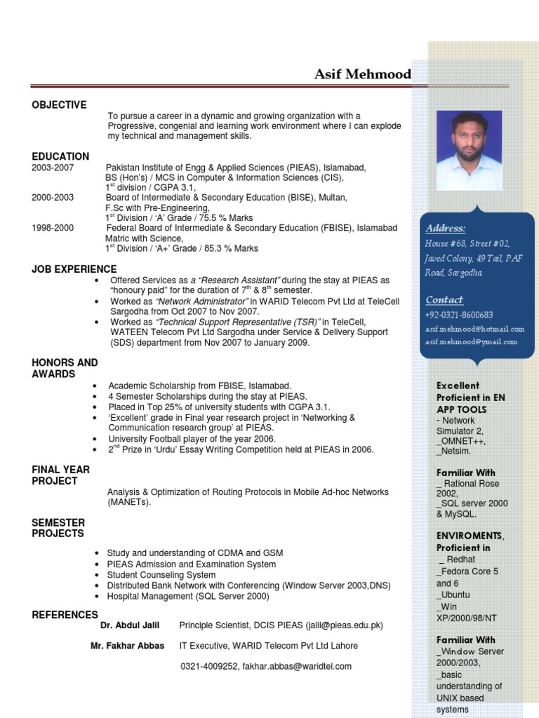 Asif Mehmood - CV | PDF | Computing | Learning