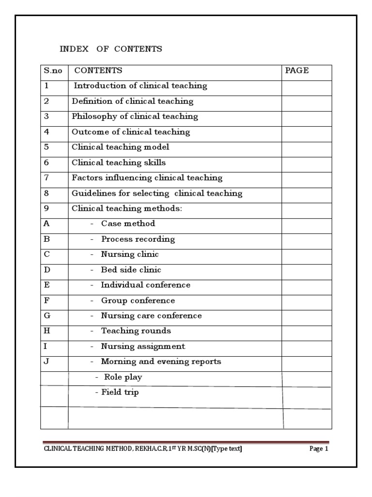 Clinical Teaching Methods | Teaching Method | Nursing