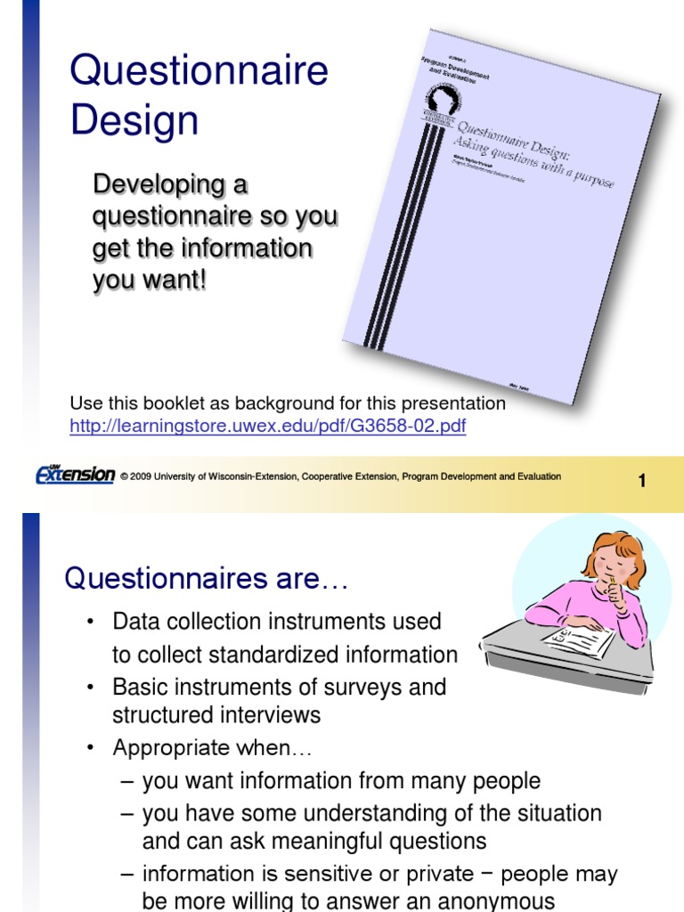 Questionnaire Design: Developing A Questionnaire So You Get The ...