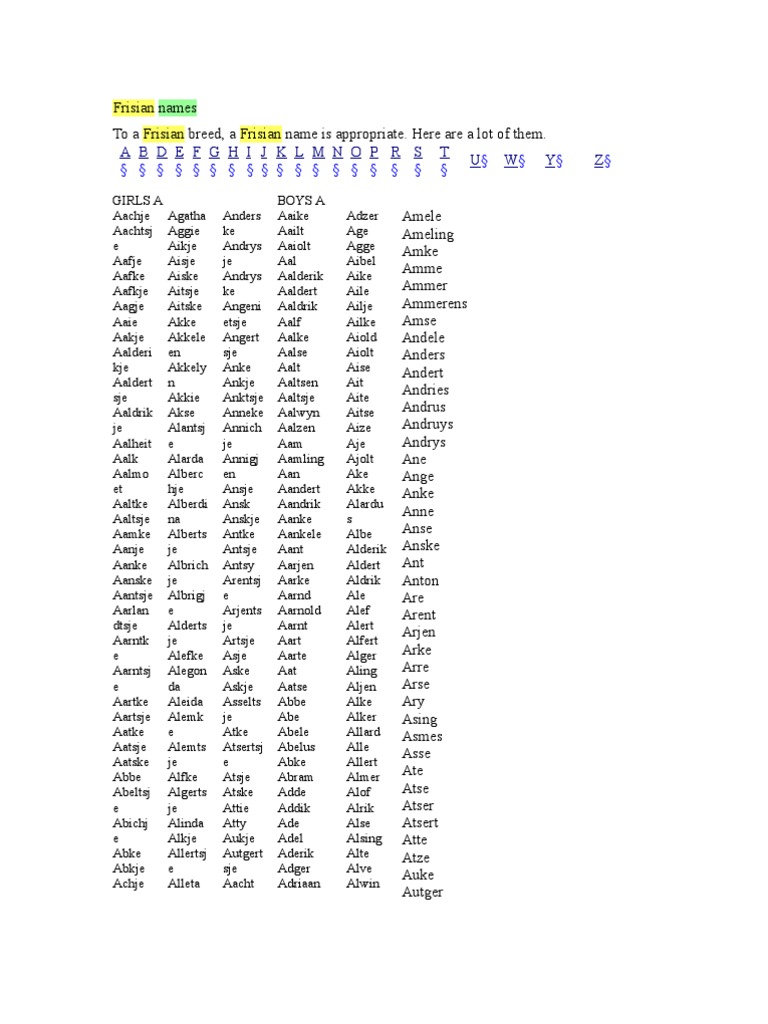 Frisian Names | PDF