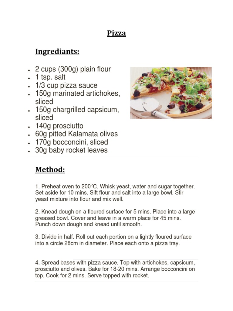 Pizza Recipe | PDF