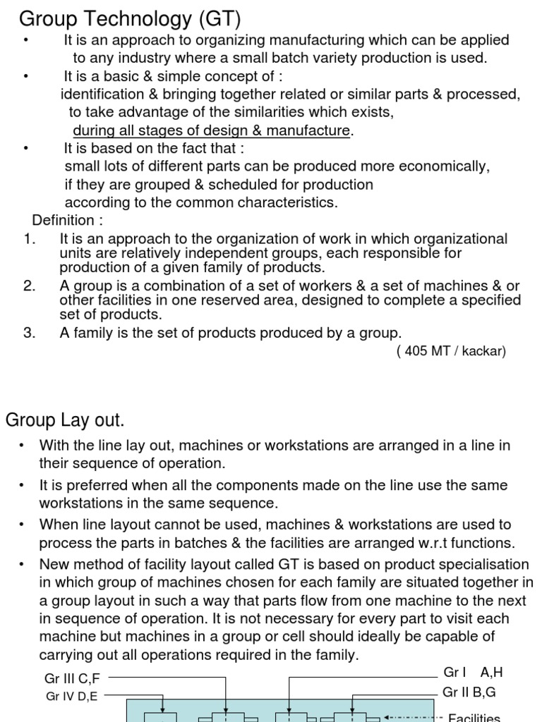 Group Technology (GT) | PDF | Machines | Inventory