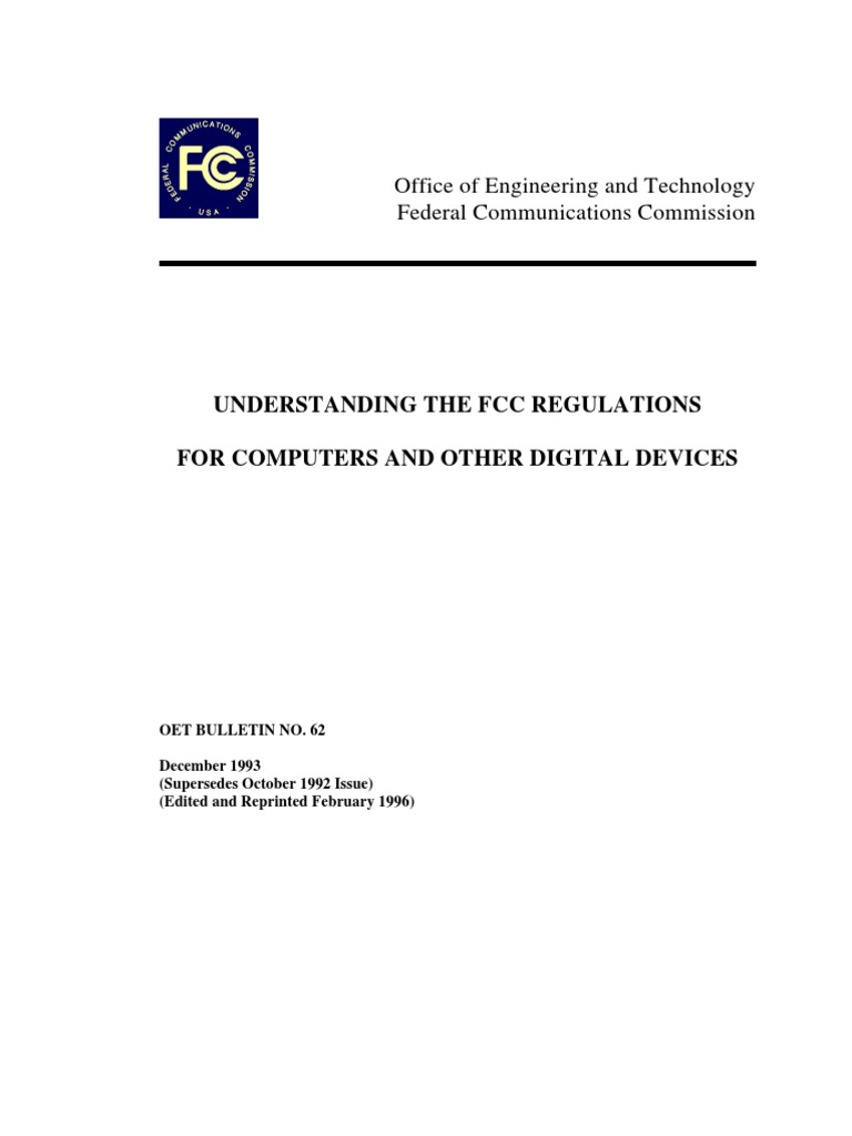 Understanding The FCC Regulations For Computers and Other Digital ...