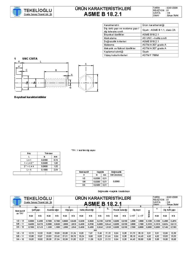 Asme B 18.2.1 | PDF