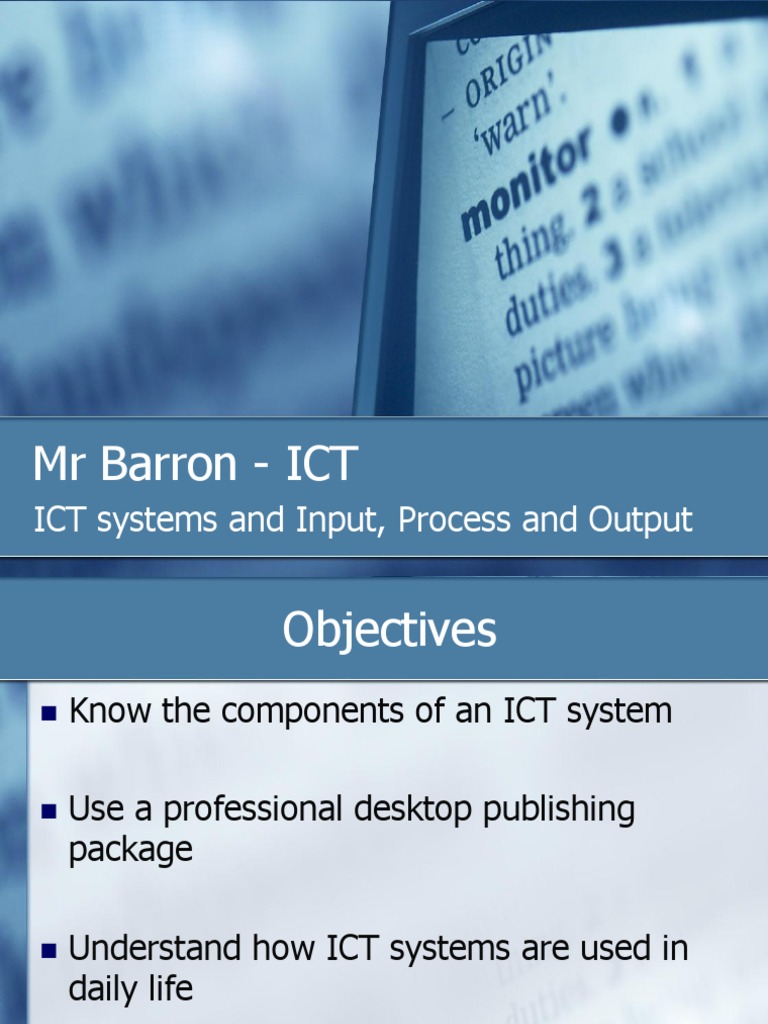 Components of An ICT System | PDF | Input/Output | Information Technology
