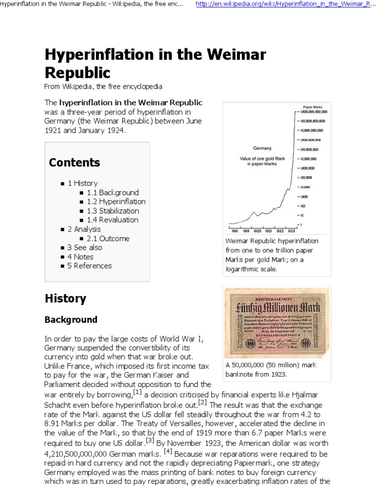 Hyperinflation in the Weimar Republic after WWI | Hyperinflation In The ...