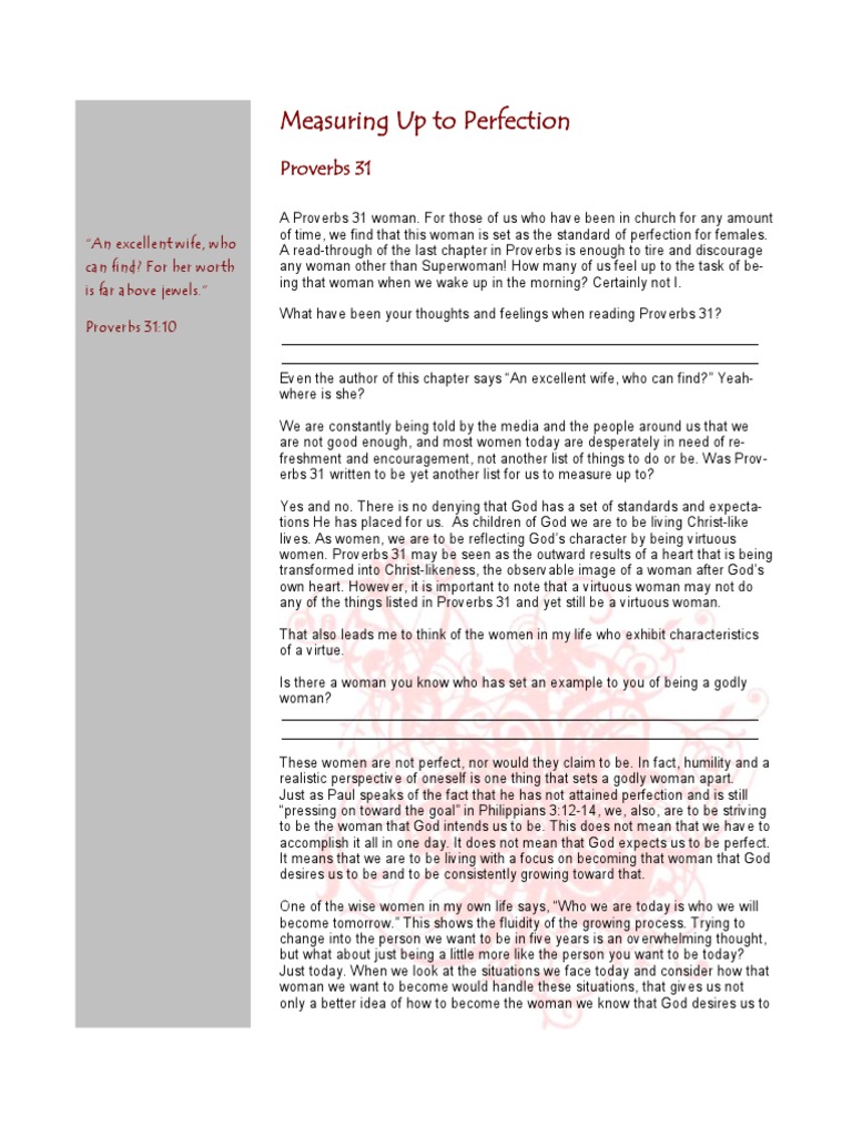 Proverbs 31 Study-1 PDF | Download Free PDF | Proverb | Virtue