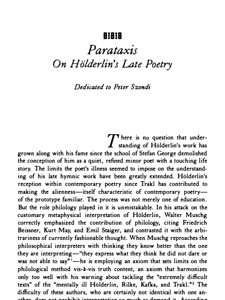 Parataxis | PDF | Georg Wilhelm Friedrich Hegel | Idealism