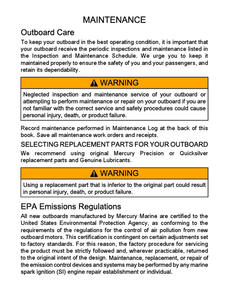 Outboard Motor Maintenance Guide | PDF | Propeller | Fuse (Electrical)
