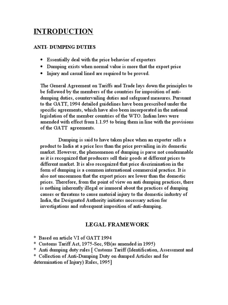 Anti-Dumping Duties Explained | PDF | Dumping (Pricing Policy) | Exports