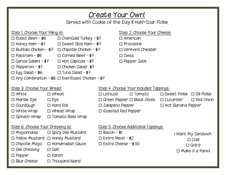 Create Your Own Menu Board | PDF