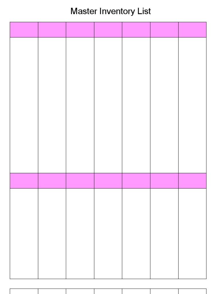 Master Inventory List | PDF