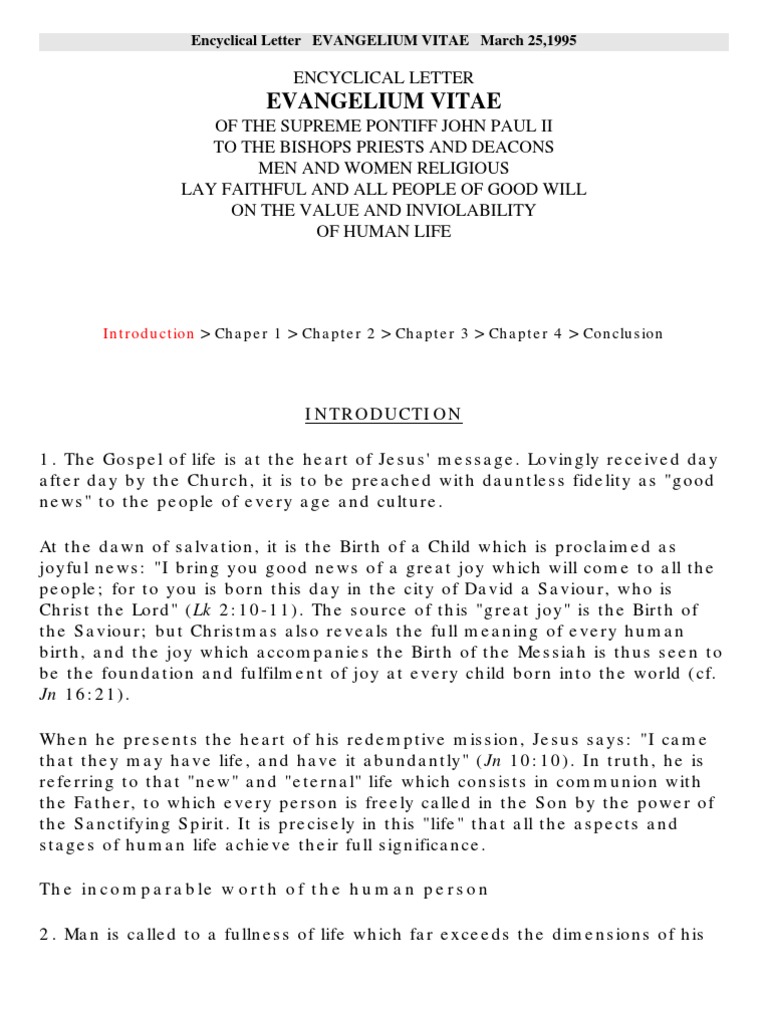 Pope - John.paul - II The Gospel - Of.life | PDF | Religion & Spirituality