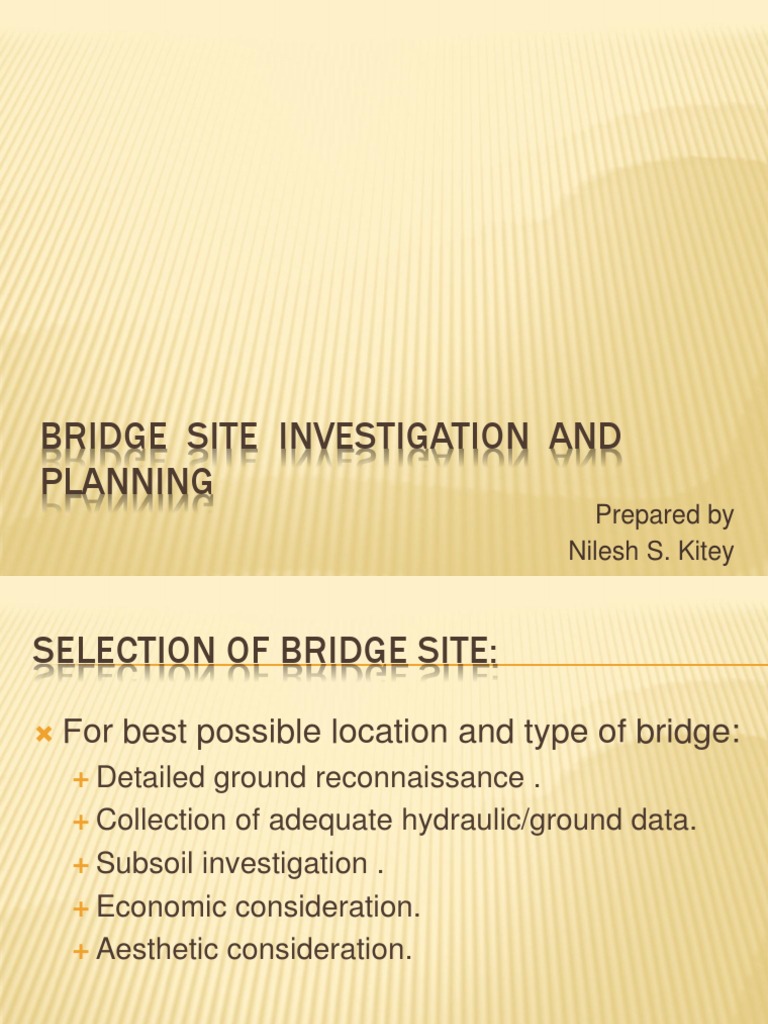 Bridge Site Selection Criteria and Planning | PDF