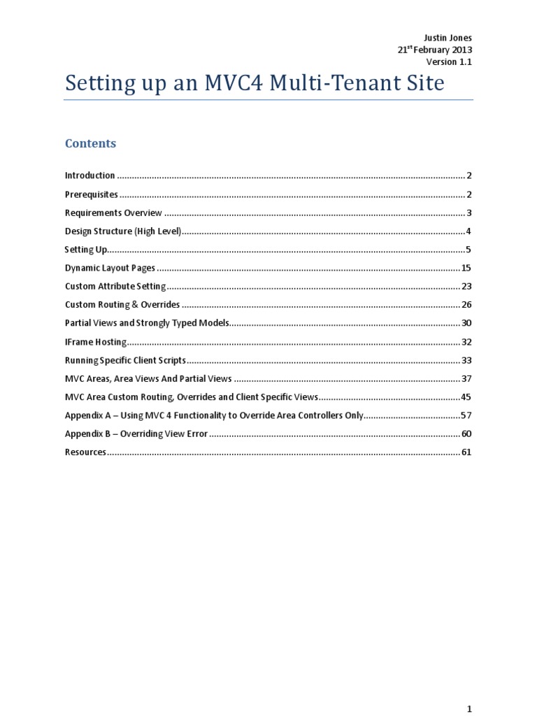 Setting Up An MVC4 Multi-Tenant Site v1.1 | PDF | Java Script ...