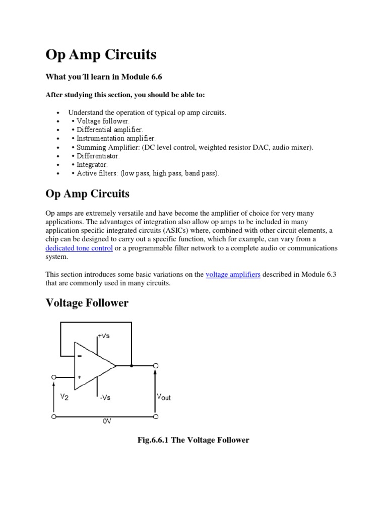 Op Amps Circuits | PDF | Amplifier | Operational Amplifier
