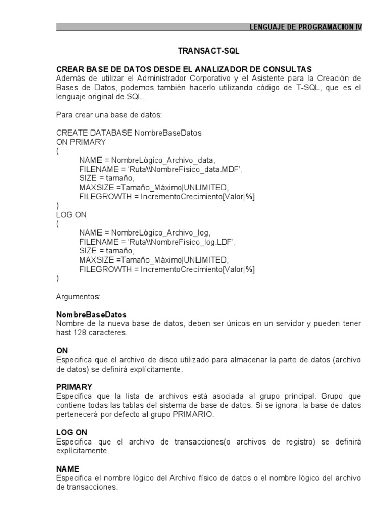 Manual Transact | PDF | SQL | Tabla (base de datos)