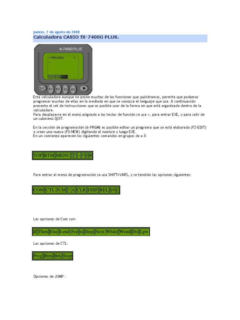 FX 7400G | PDF | Multiplicación | Informática