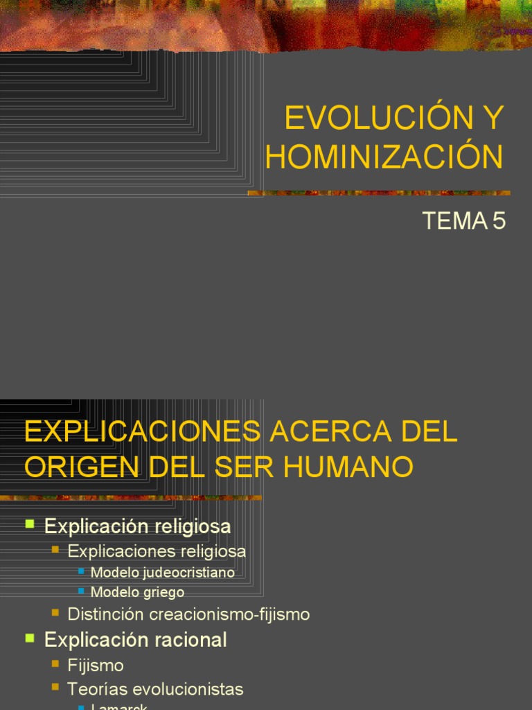 Tema 5: Filogénesis, Antropogénesis y Sociogénesis | PDF | Homo ...