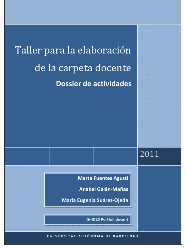 Taller de Carpeta Docente 2011 | PDF | Maestros | Universidad