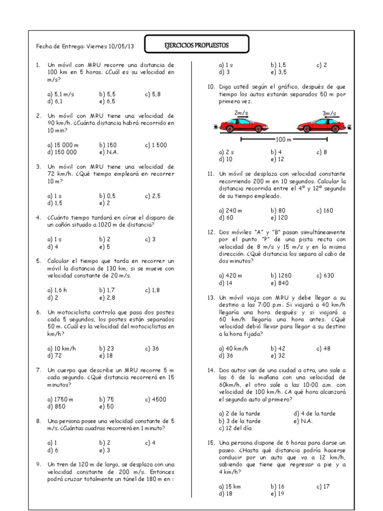 Ejerc Prop Mru 15 | PDF | Velocidad | Naturaleza