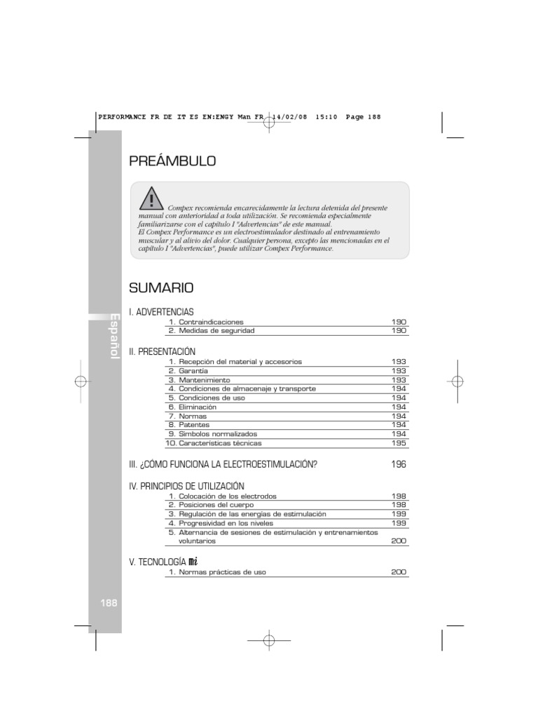 Manual Compex Performance | PDF | Músculo | Nervio