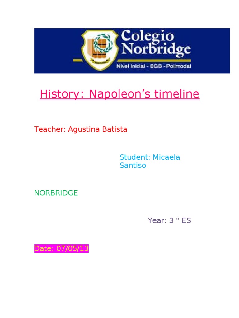 Napoleon's Timeline | PDF | Science & Mathematics | History