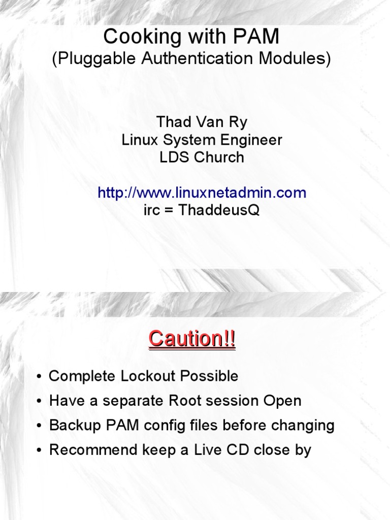 Slides From Pam Training Presentation | PDF | Password | System Software