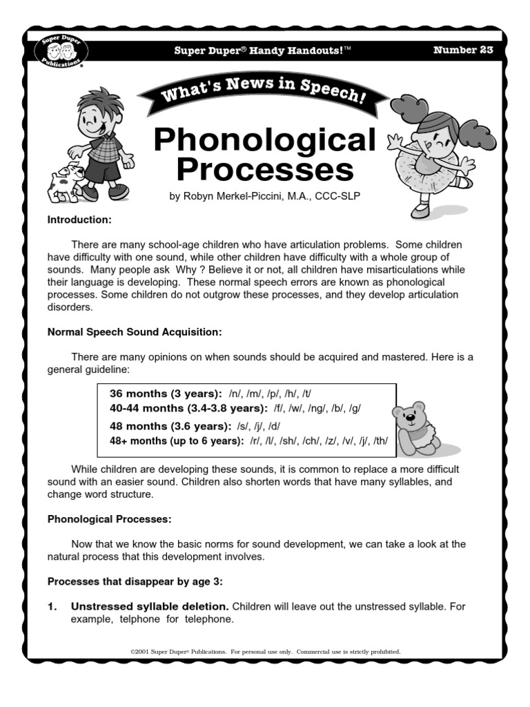23 Phonological Processes | PDF | Consonant | Oral Communication