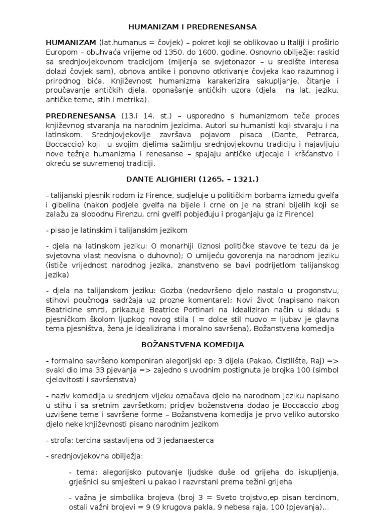 Humanizam I Predrenesansa | PDF
