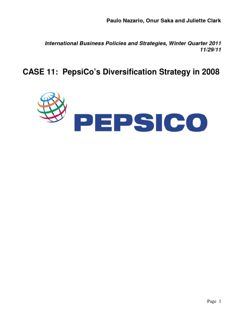 Case Analysis PepsiCo | PDF | Pepsi Co | Strategic Management