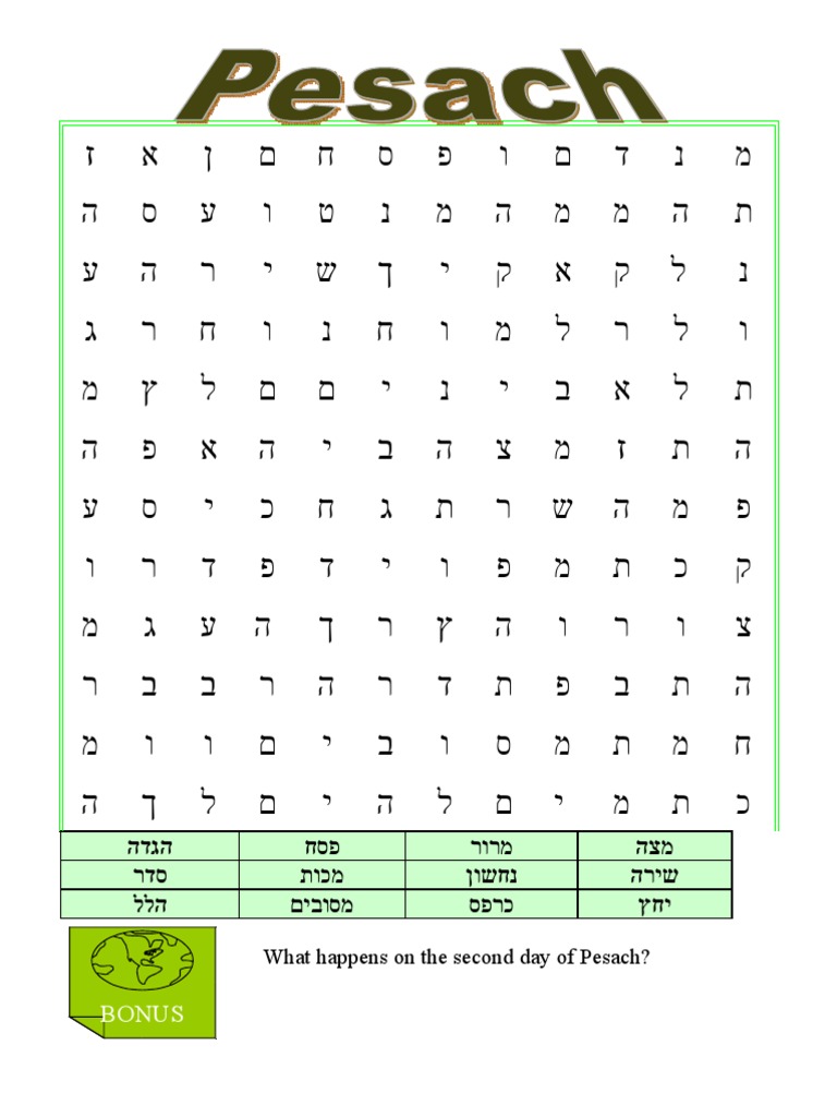 Passover Word Search | PDF