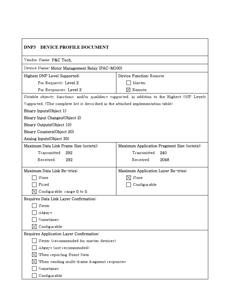 DNP3 Motor Management Relay Guide | PDF
