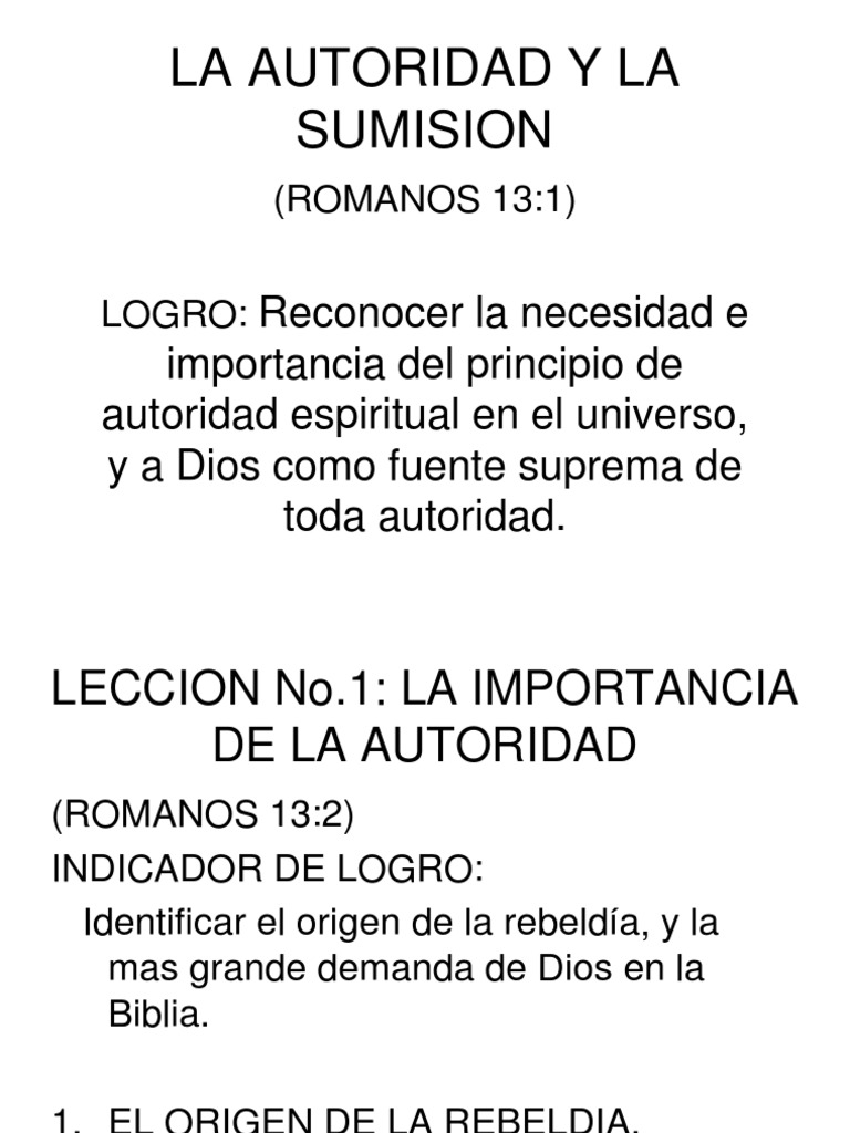 La Autoridad y La Sumision | PDF | Cristo (título) | Biblia cristiana